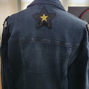 STARS Embellished Denim Jacket - Etsy