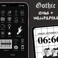 Gothic Woman App Icon Set: Kawaii Phone Theme and Widgets(ios/android ...