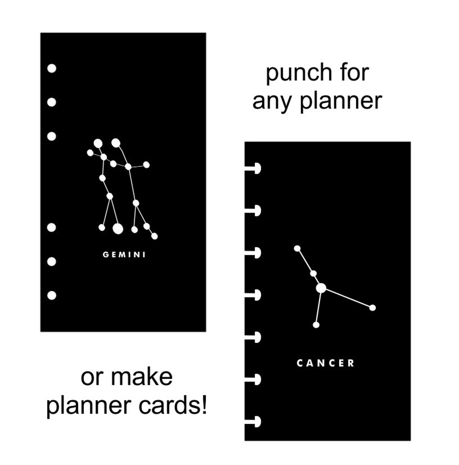 Minimal Zodiac Planner Inserts | Astrology Planner Cards | 100+ Page ...