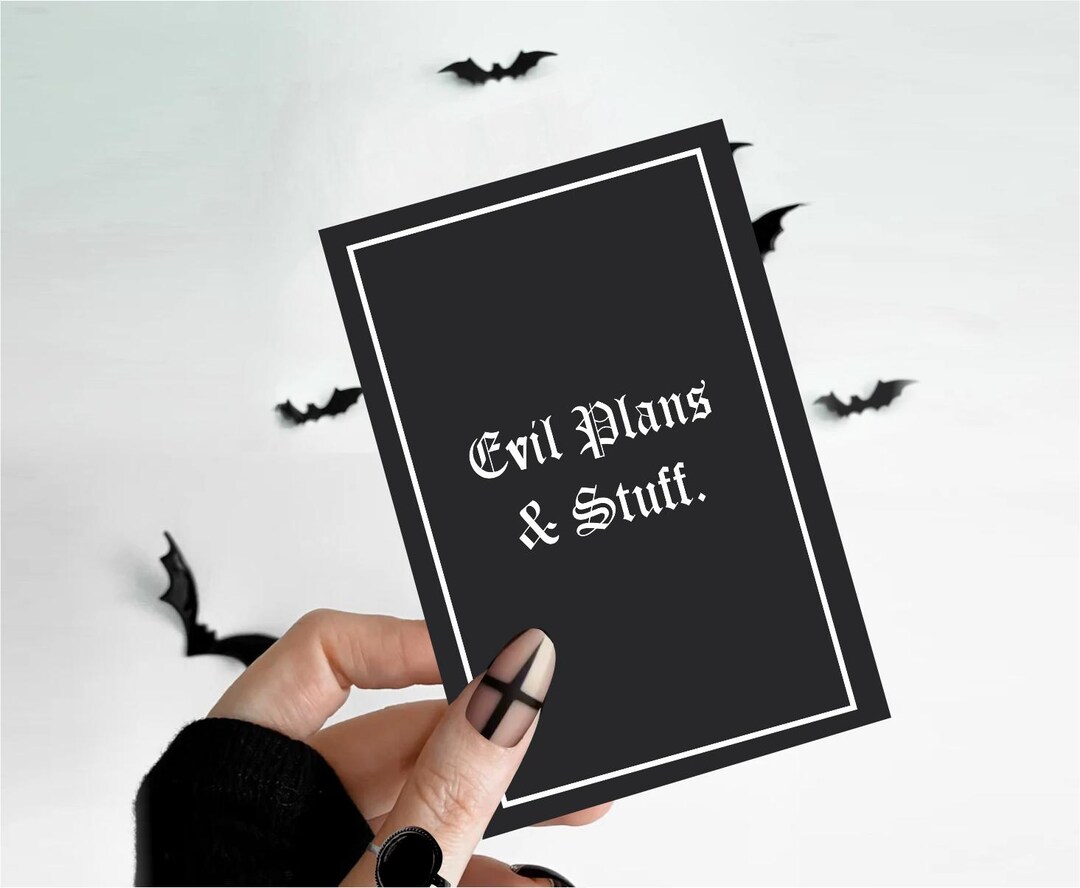 Evil Plans Dark Gothic Humor Dot Grid Bullet Journal | Pocket 4x6 Size ...
