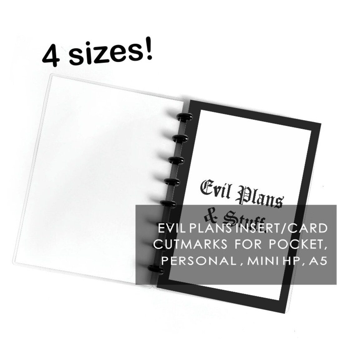 Evil Plans Planner Dashboard Insert or Planner Card PDF With 4 Sizes of ...