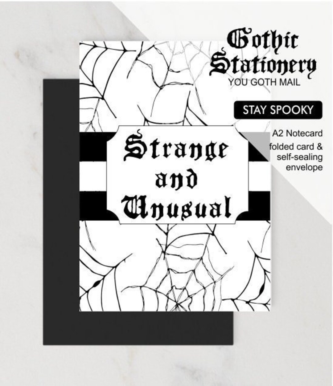 Strange and Unusual Greeting Card A2 Notecard and Black - Etsy