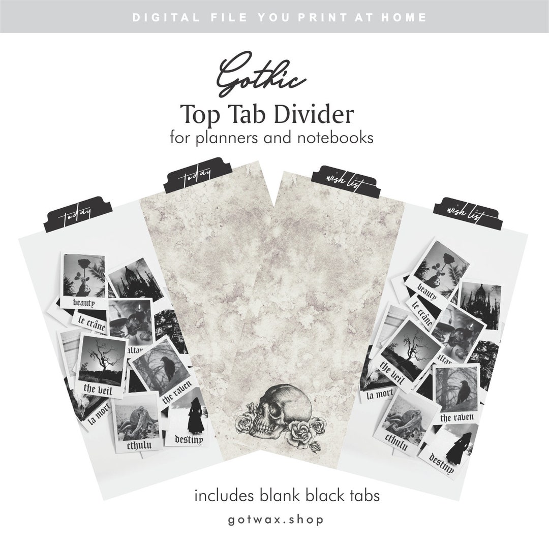 Gothic Dividers Today, Wishlist and Blank Top Tab Divider | PDF With ...