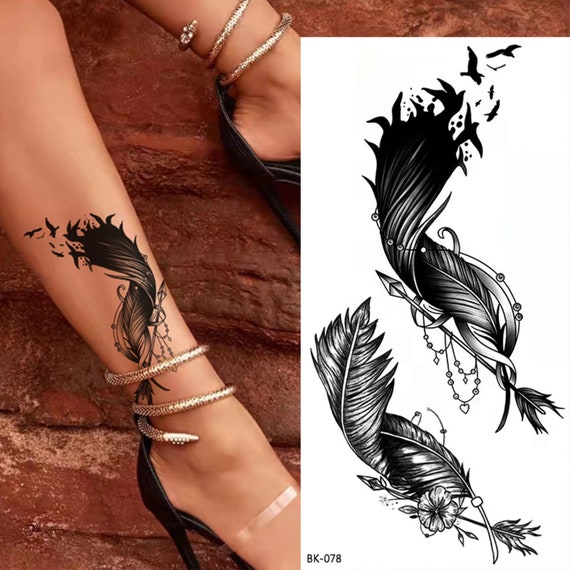 Abstract Feather Tattoos