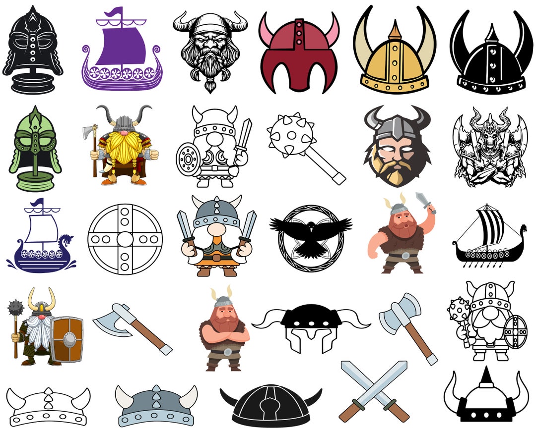 Viking SVG Bundle, Viking Ship SVG, Viking Helmet SVG, Viking Tattoo ...