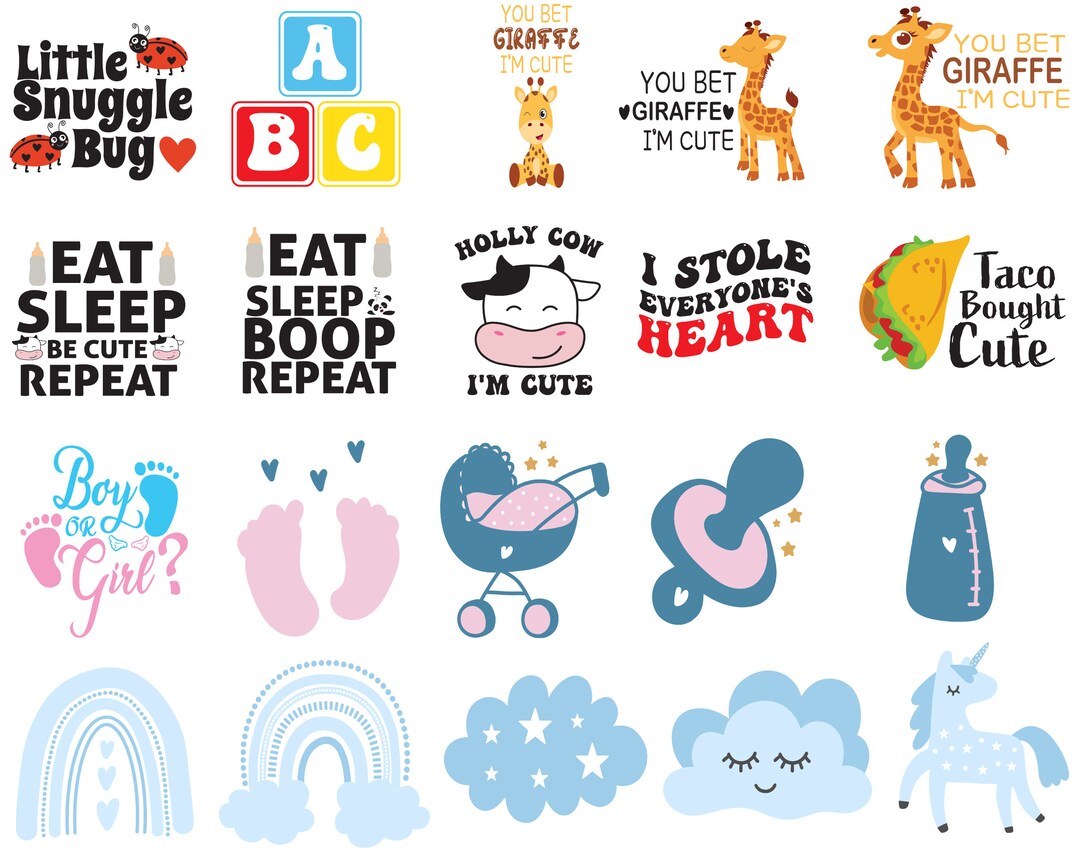 Baby SVG Bundle Baby Shower SVG Files Layered SVG Baby - Etsy