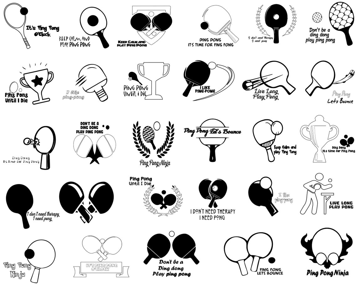 Ping Pong Table Svg, Table Tennis Svg Files, Ping Pong Svg Bundle ...