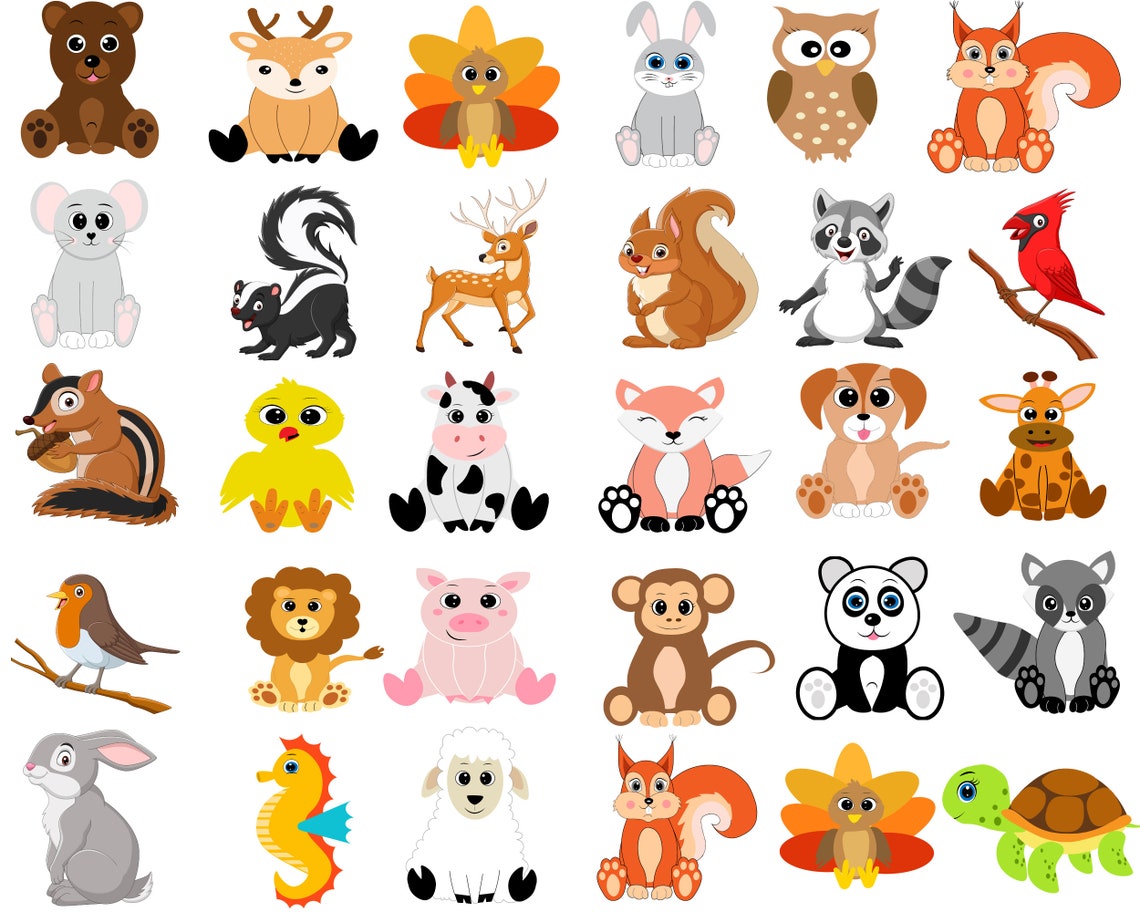 Baby Animal SVG Files, Animal SVG Bundle, Animal Layered SVG for Cricut ...