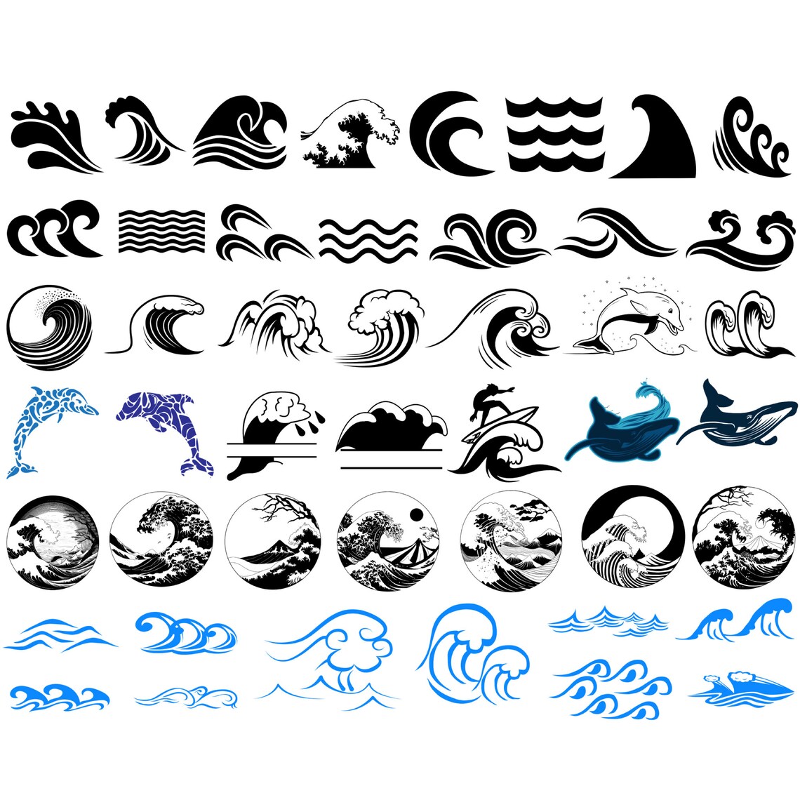 Wave Svg, Wave Decor Bundle, Wave Svg Files for Cricut, Ocean Svg, Wave ...