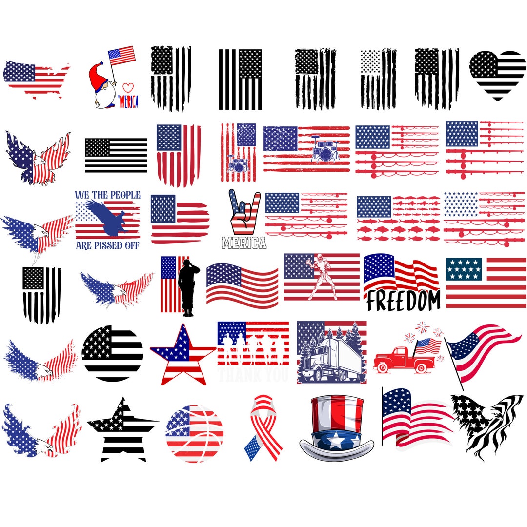 American Flag SVG Files, Layered SVG American Flag, American Flag SVG ...