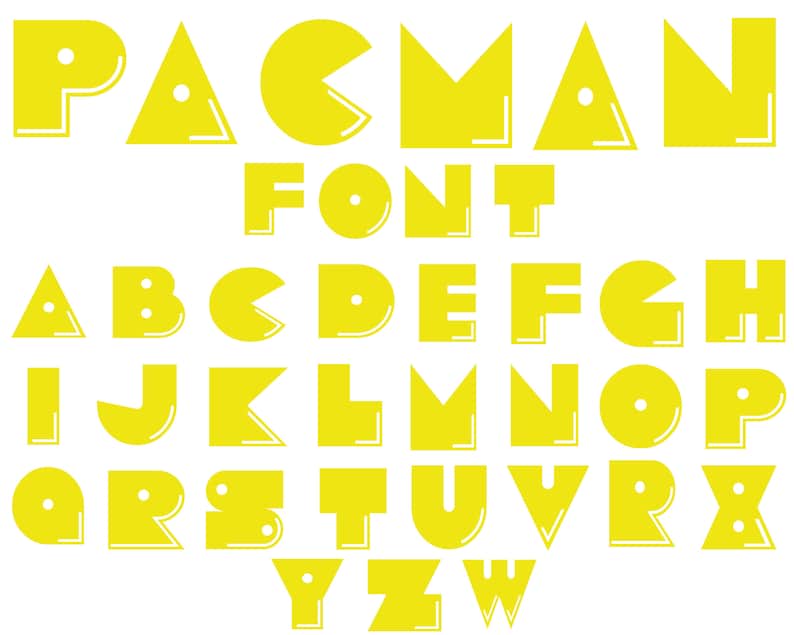 Pacman Font SVG Files Pacman Alphabet Svg Pacman Game Font - Etsy