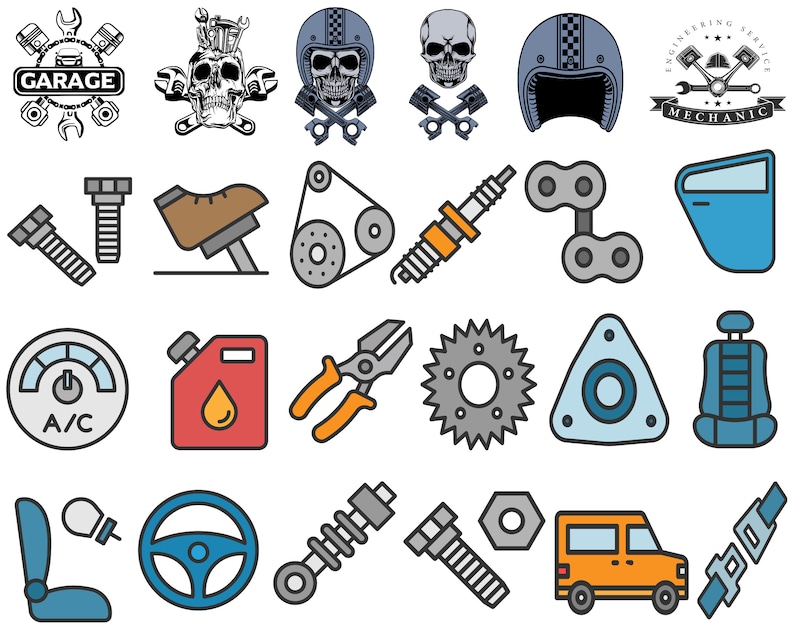 Car Parts SVG Files , Car SVG Bundle, Layered SVG Car Parts, Cut File ...
