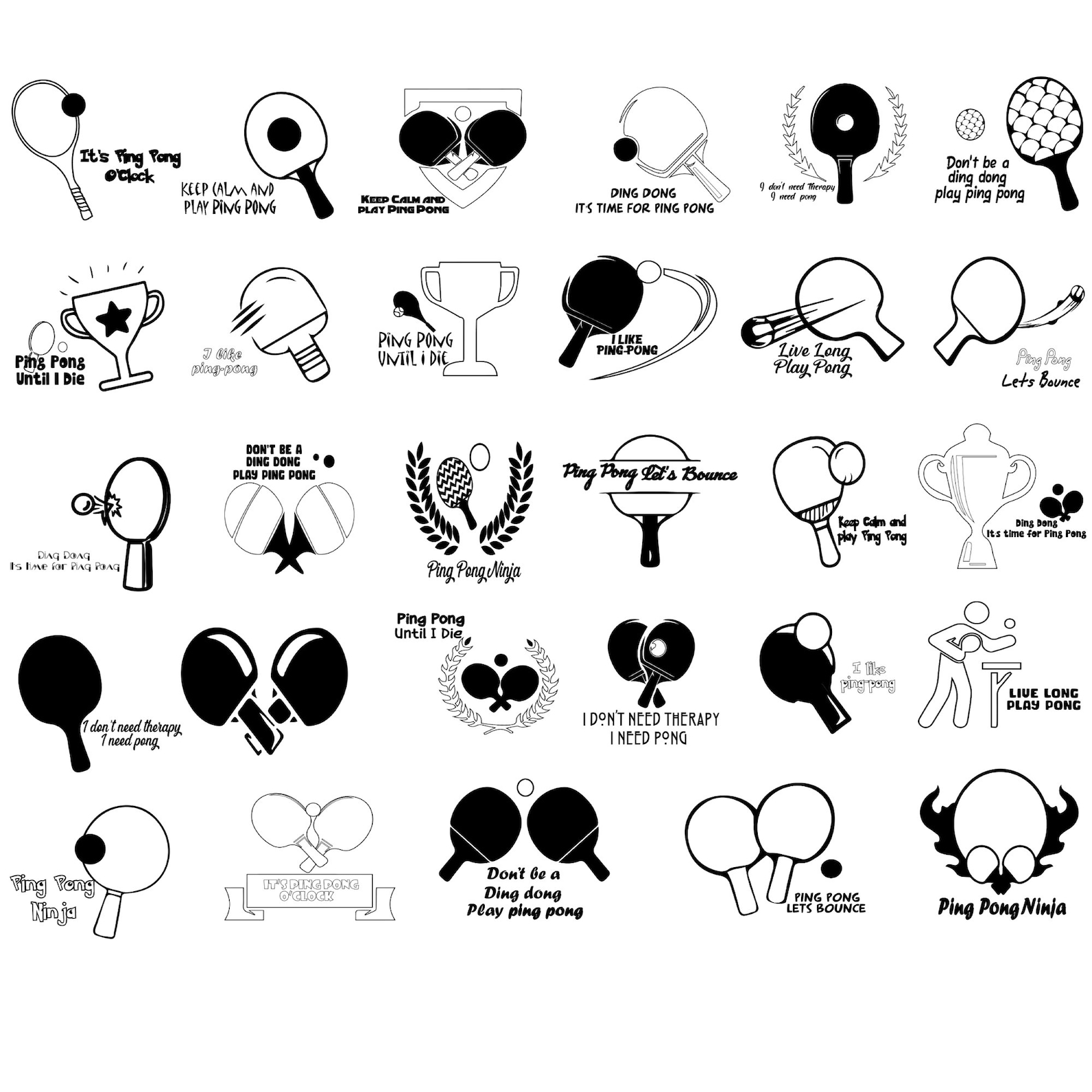 Ping Pong Table Svg, Table Tennis Svg Files, Ping Pong Svg Bundle ...