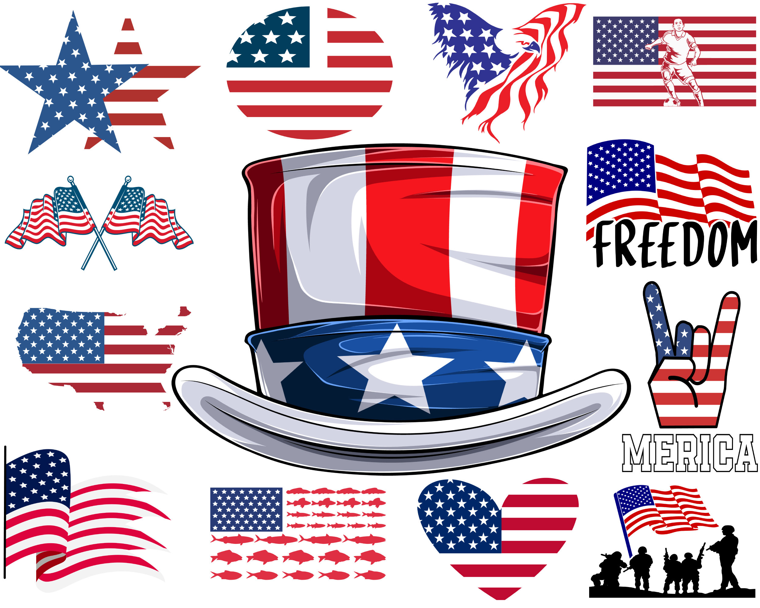 American Flag SVG Files Layered SVG American Flag American - Etsy