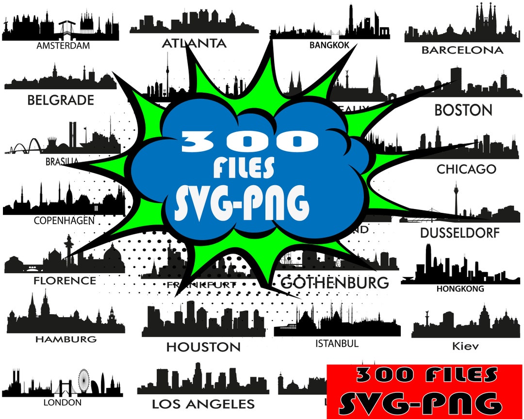 154 Landmark SVG Silhouette Files Bundle, All Big Cities Landmark ...