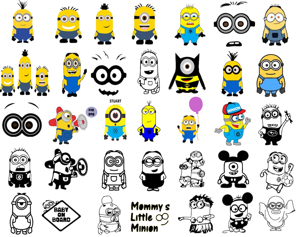 Minions Svg, Minions Png Files, Layered Svg Minions Files, Cartoon Svg ...