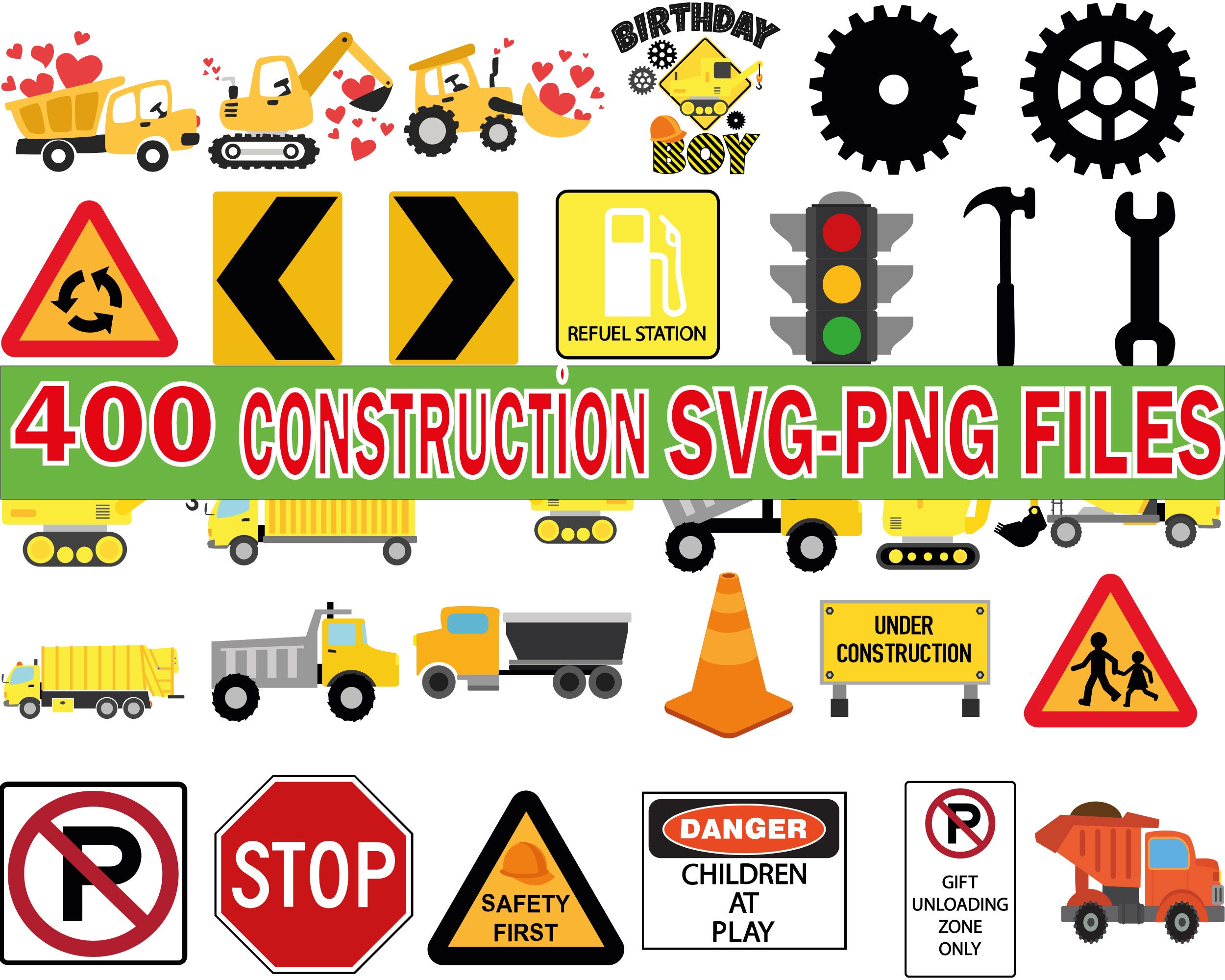 Construction SVG, Construction Bundle Svg, Trucks Svg, Excavator Svg ...
