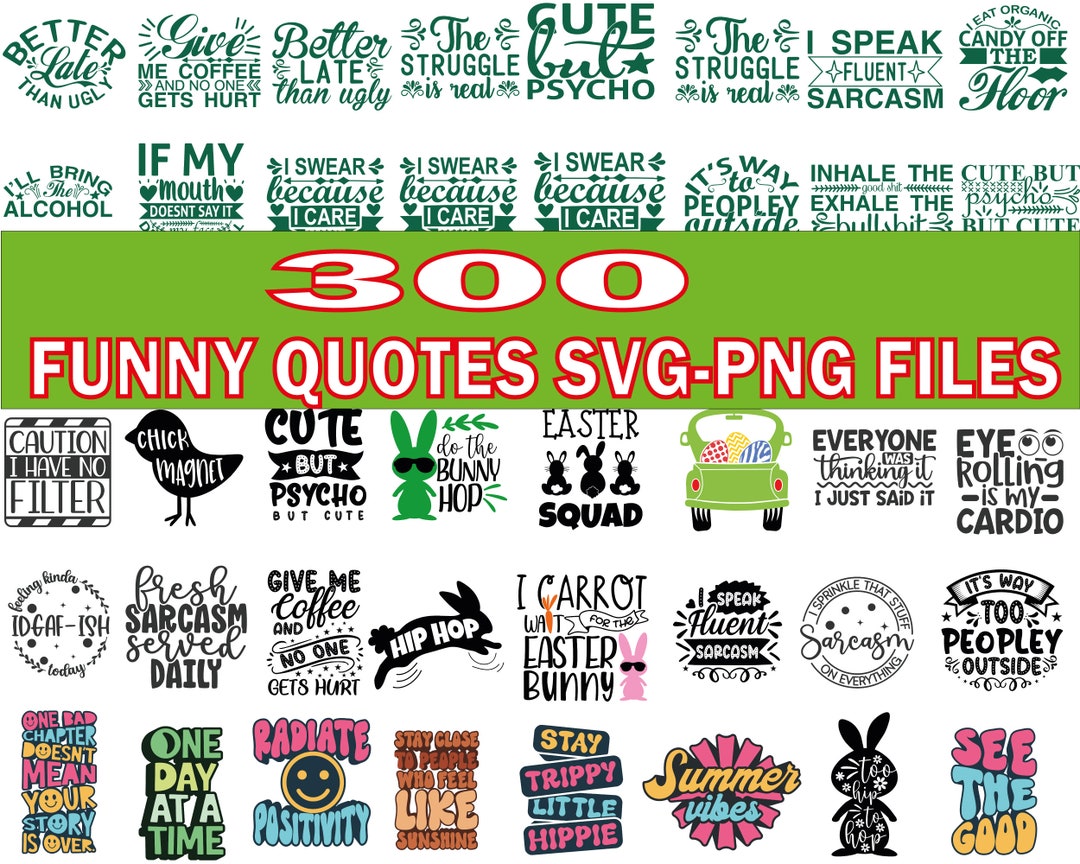 150 Funny Quotes SVG Bundle Funny SVG files Funny Saying SVG - Etsy México