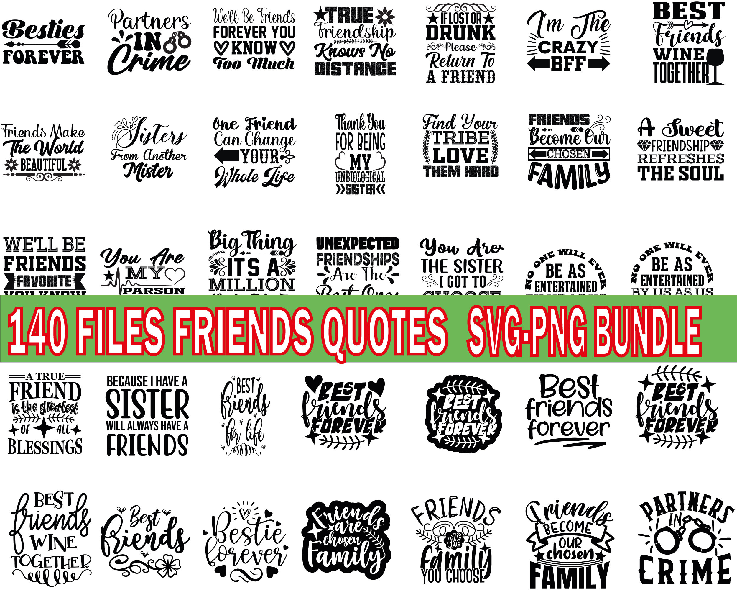 Friendship Svg Bundle, Best Friend SVG Files, Friends Svg for Cricut ...