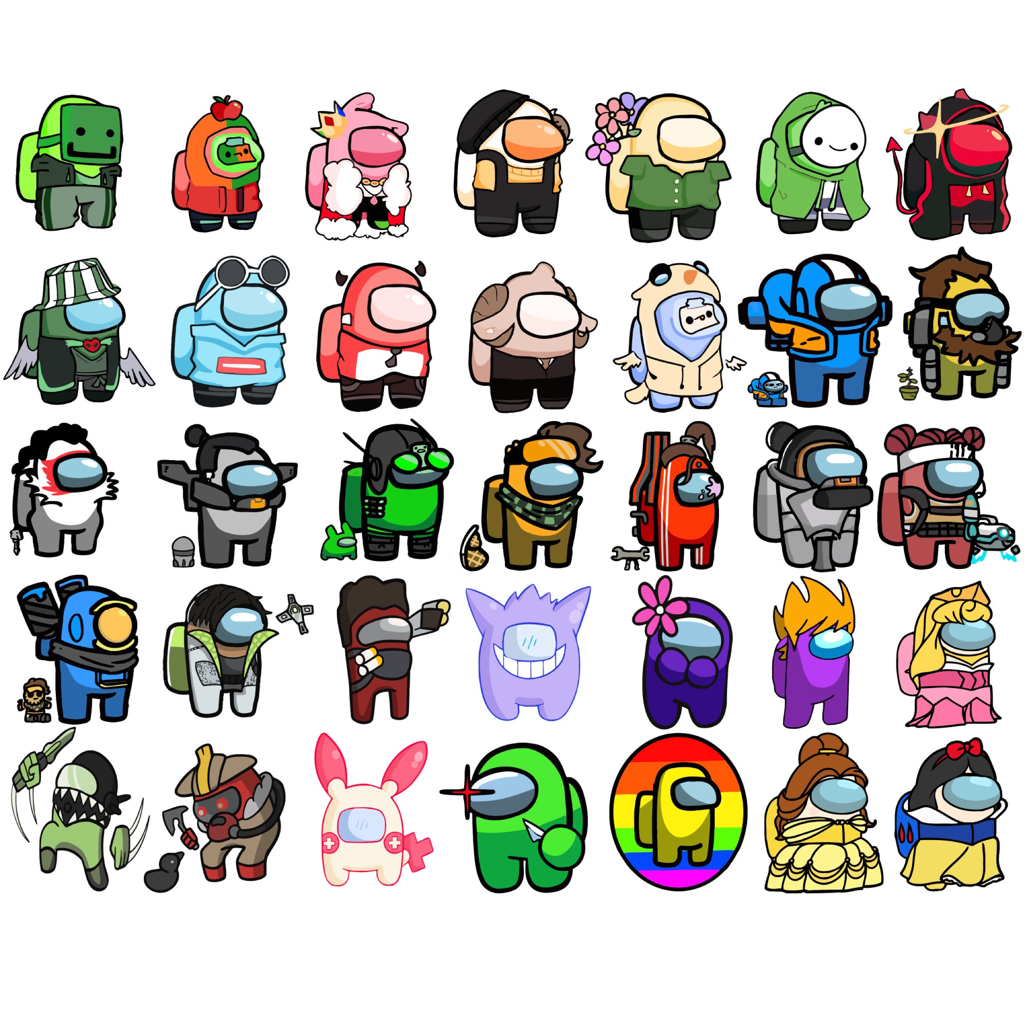 Among Us SVG Clipart: Crewmate & Impostor Game Graphics (digital ...