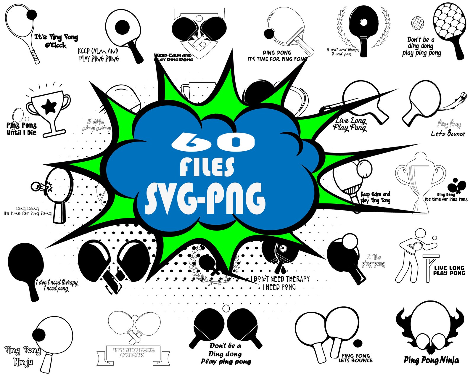 Ping Pong Table Svg, Table Tennis Svg Files, Ping Pong Svg Bundle ...