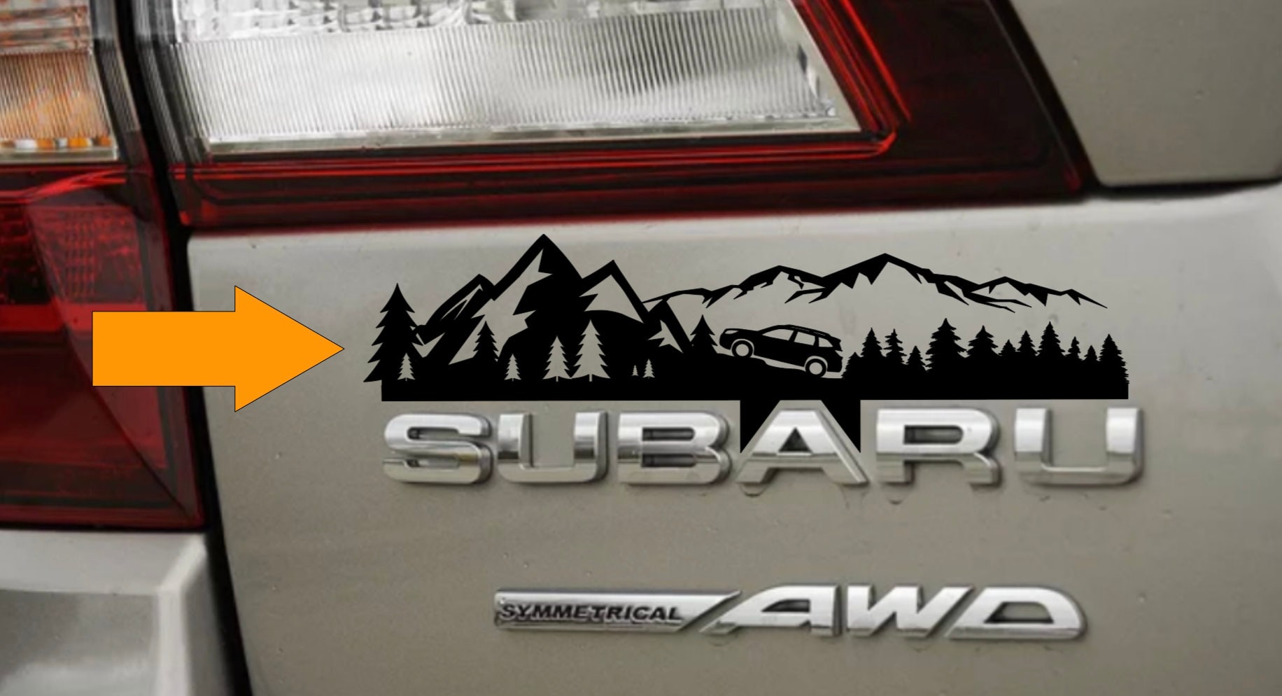 Subaru Logo Decal. Mountain and Evergreen Tree Themed. Outback and ...