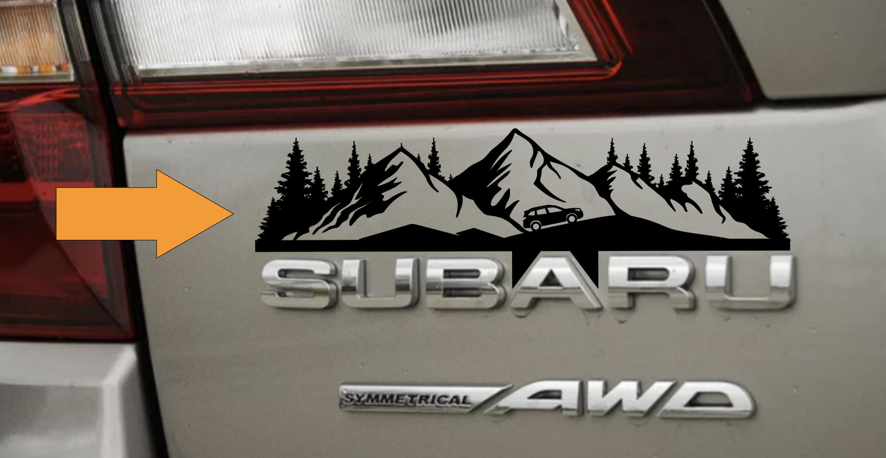 Subaru Logo Decal. Mountain and Evergreen Tree Themed. Outback and ...