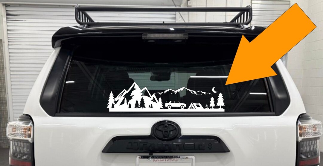 Toyota 4runner Mountain, Camping, Tent, Campfire, and Trees Decal ...