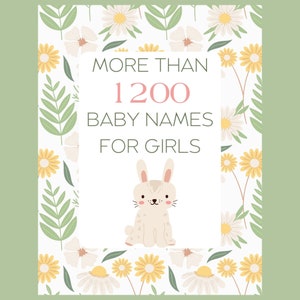 PRINTABLE List of Over 1200 Baby Names for Girls, A to Z Name Ideas for ...
