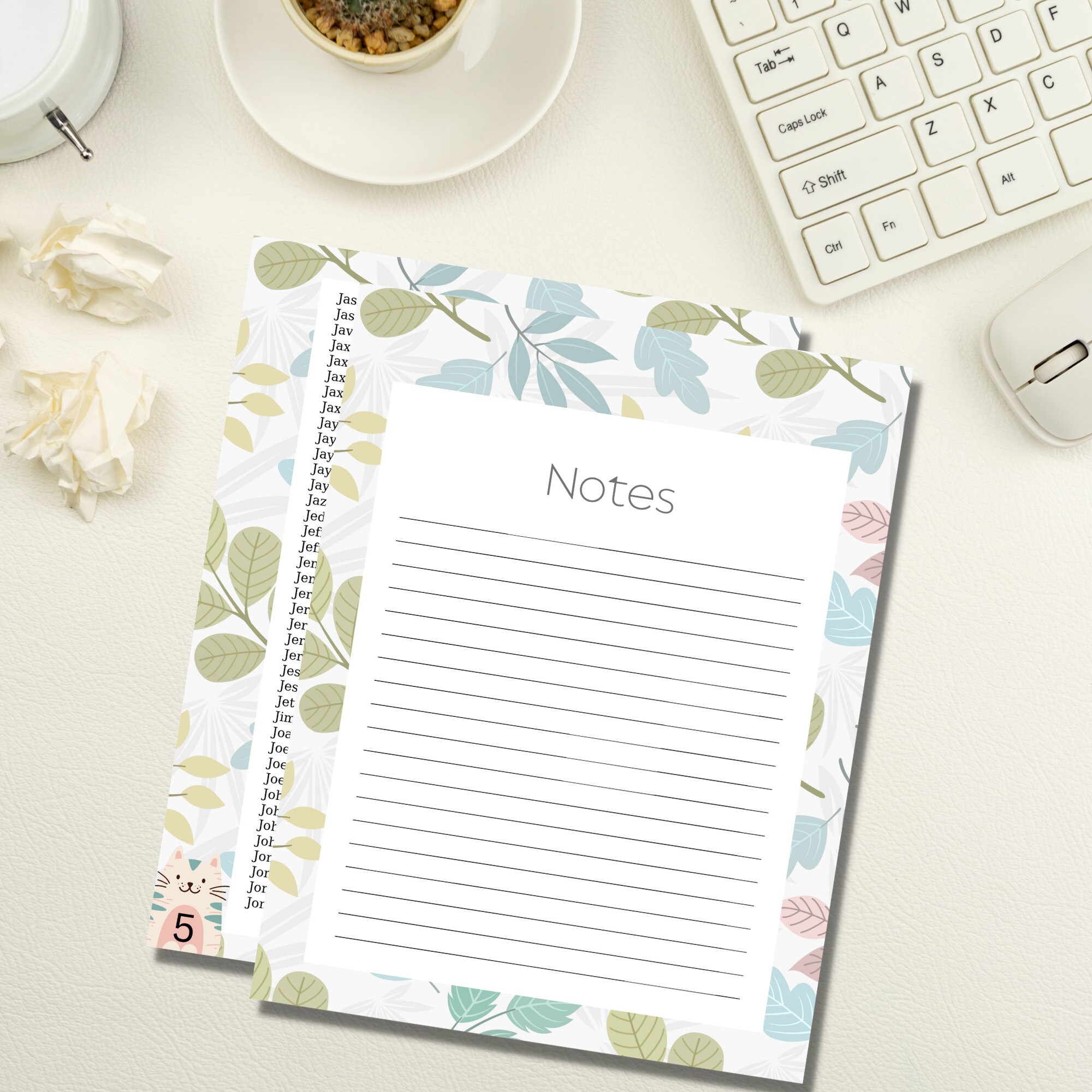 Bundle of Two PRINTABLE Lists of Baby Names, One for Girls, One for ...