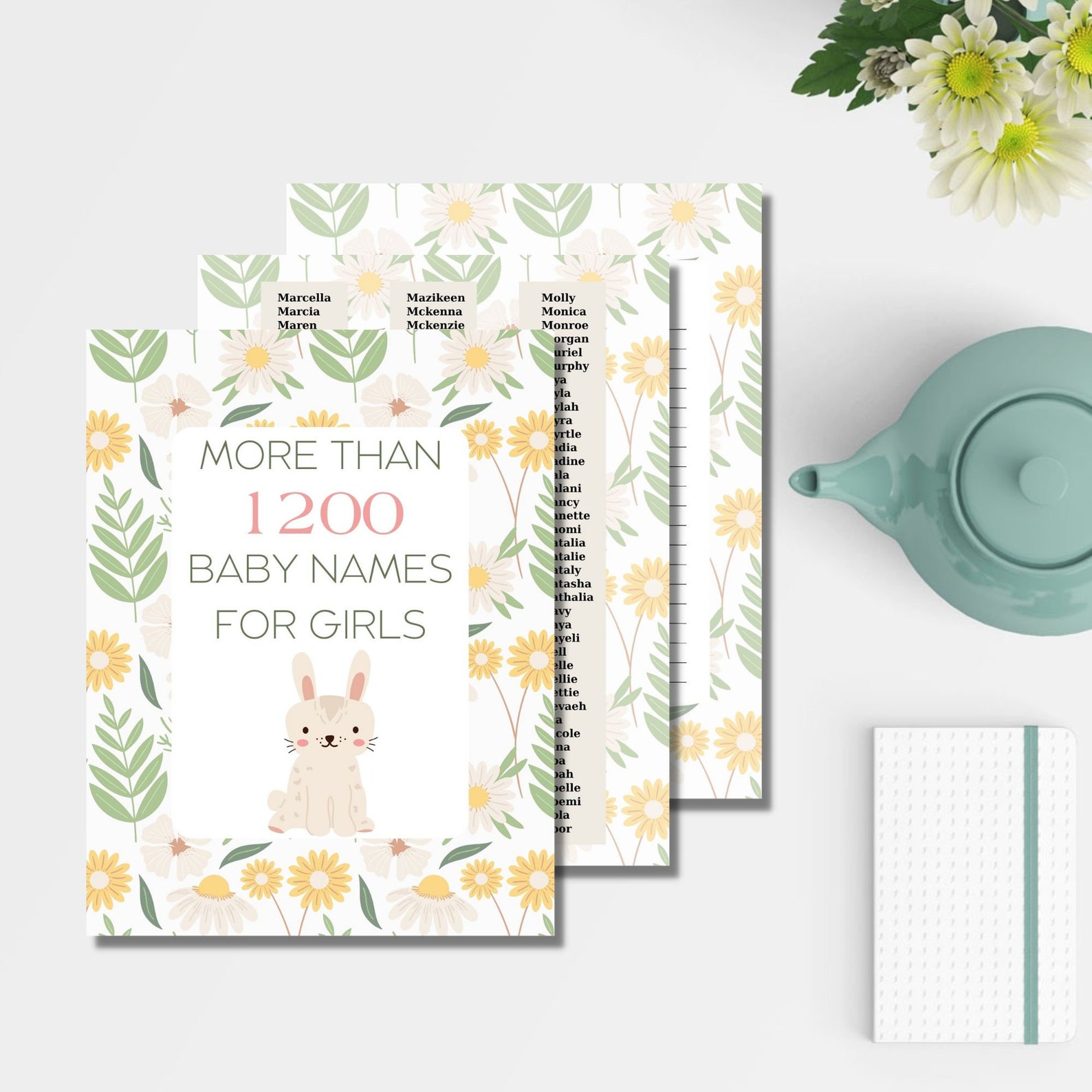 PRINTABLE List of Over 1200 Baby Names for Girls, A to Z Name Ideas for ...