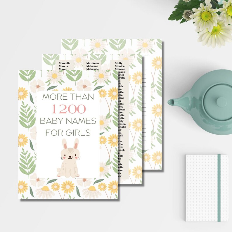 PRINTABLE List of Over 1200 Baby Names for Girls, A to Z Name Ideas for ...