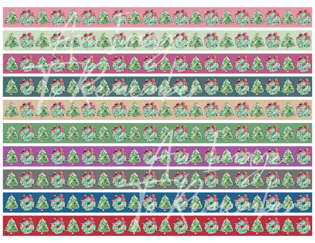 Printable Christmas Washi Tape Festive Ephemera Holidays - Etsy