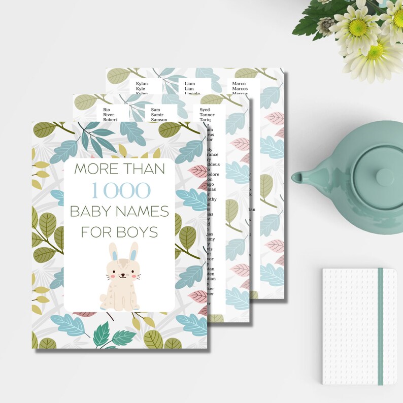 PRINTABLE List of Over 1000 Baby Names for Boys, A to Z Name Ideas for ...