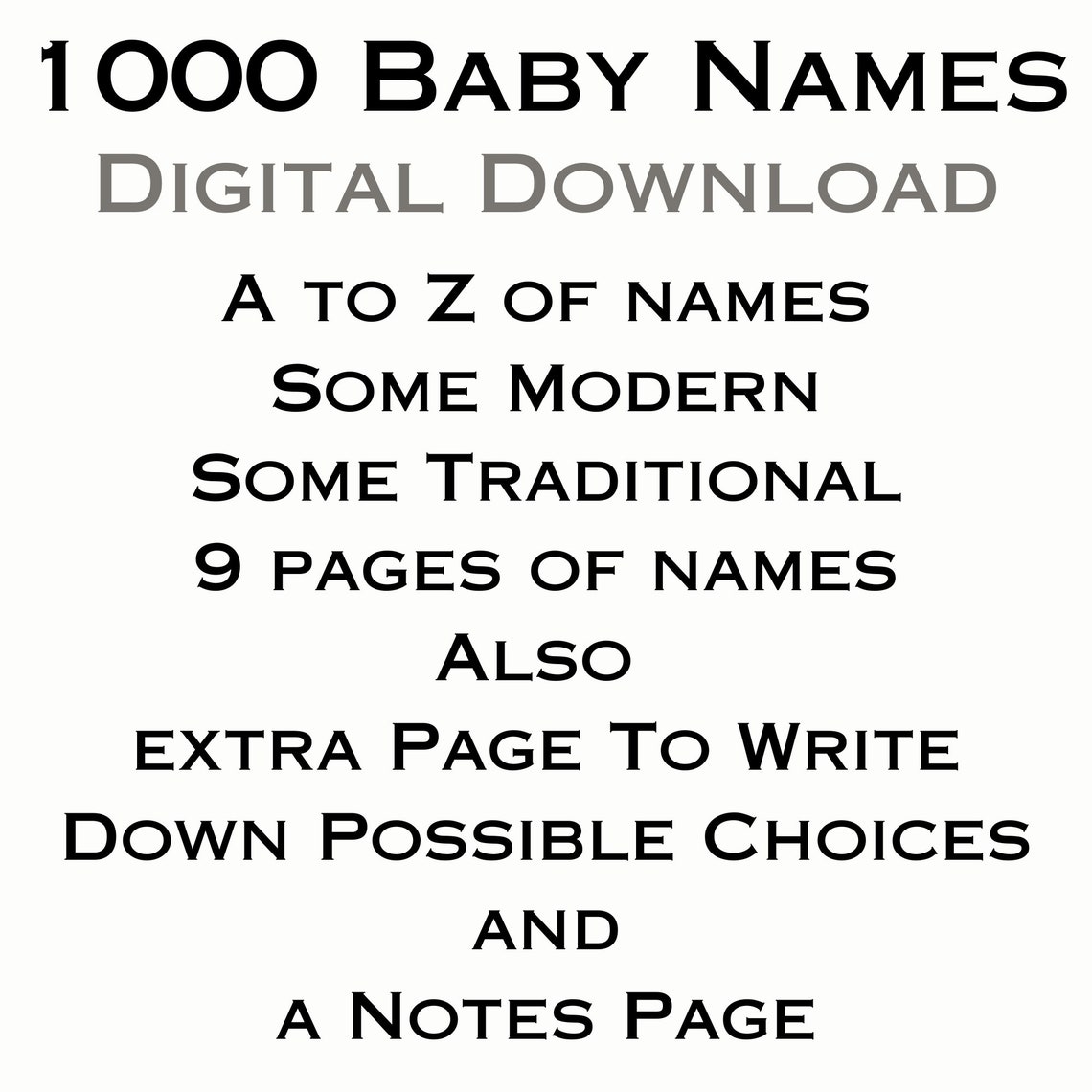 PRINTABLE List of Over 1000 Baby Names for Boys, A to Z Name Ideas for ...