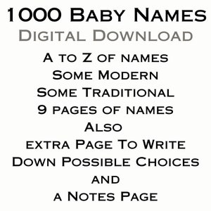 PRINTABLE List of Over 1000 Baby Names for Boys, A to Z Name Ideas for ...