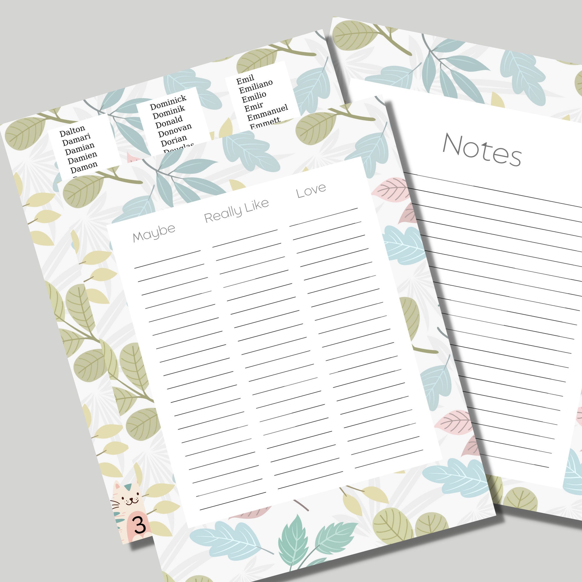 PRINTABLE List of Over 1000 Baby Names for Boys, A to Z Name Ideas for ...