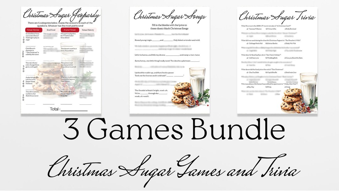 Christmas Sugar Game Bundle, Black Bridal Shower Games, African ...