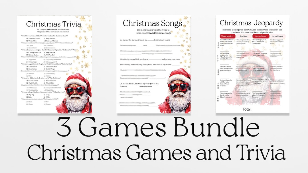 Christmas Game Bundle, Black Family Games, African American Christmas ...