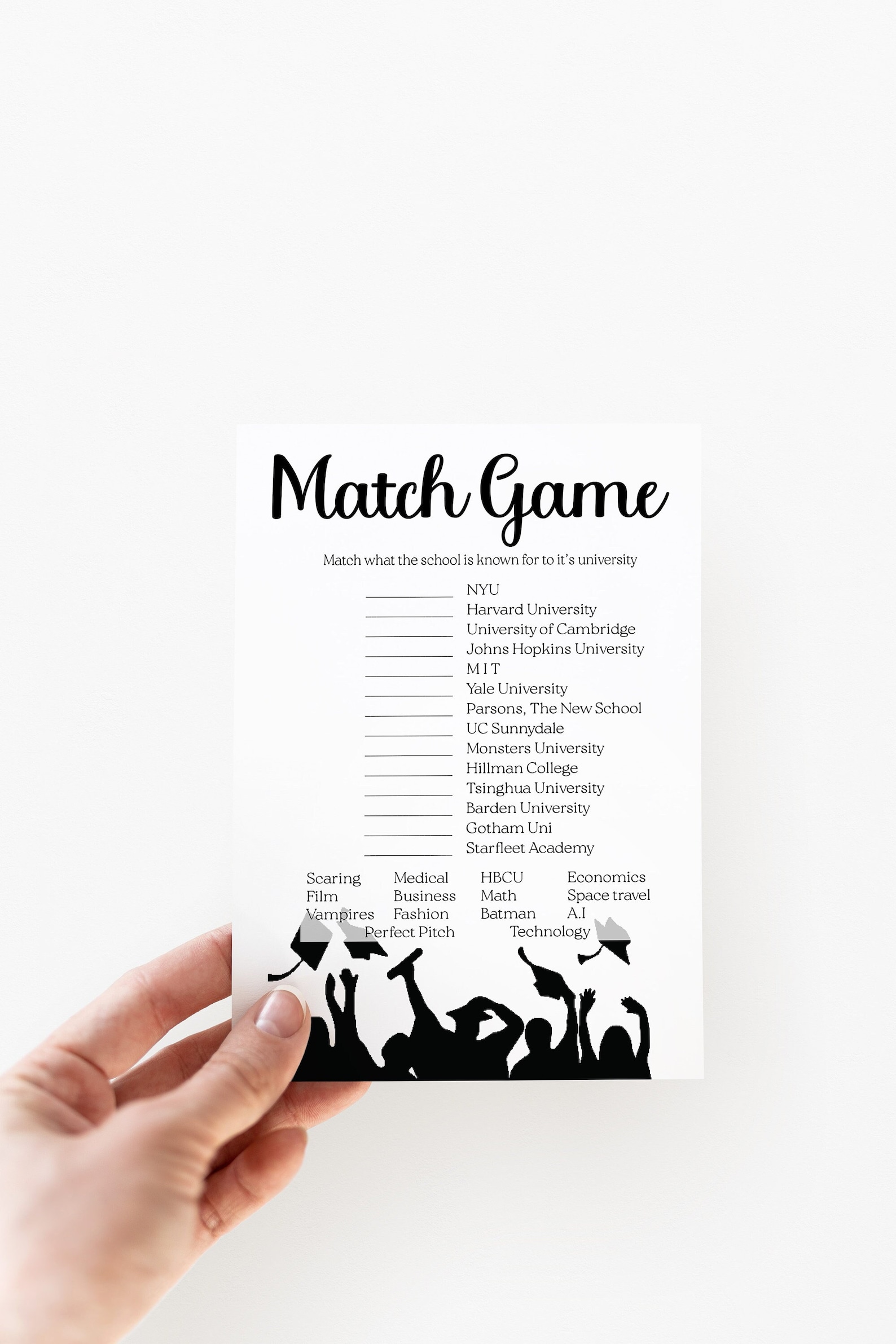 Graduation Game Match Game, Trivia Game, Instant Download, Graduation ...