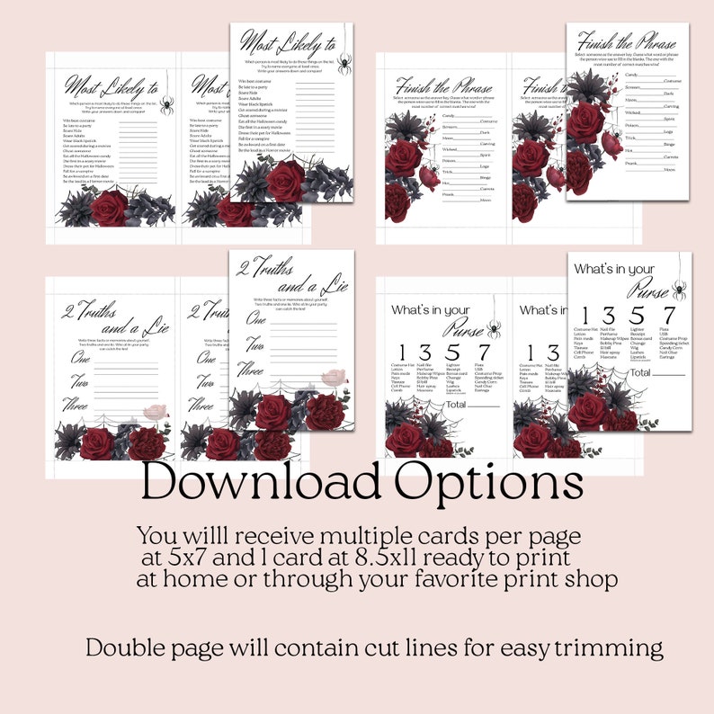 Gothic Game Bundle, Halloween Game Bundle, Halloween Party, Halloween ...