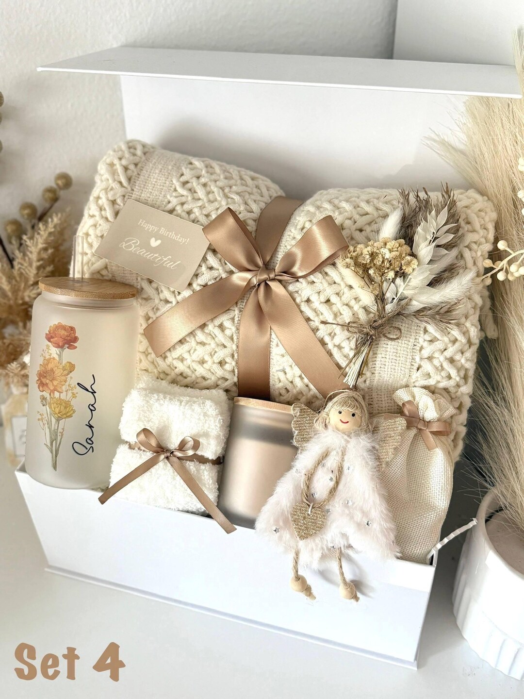 Birthday Flower Gift Box for Her, October November Birth Month Idea ...