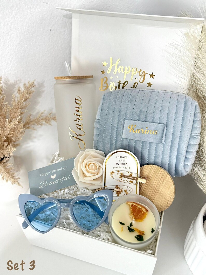 Luxury Birthday Gift Box for Her, Personalized Birthday Gift Set ...