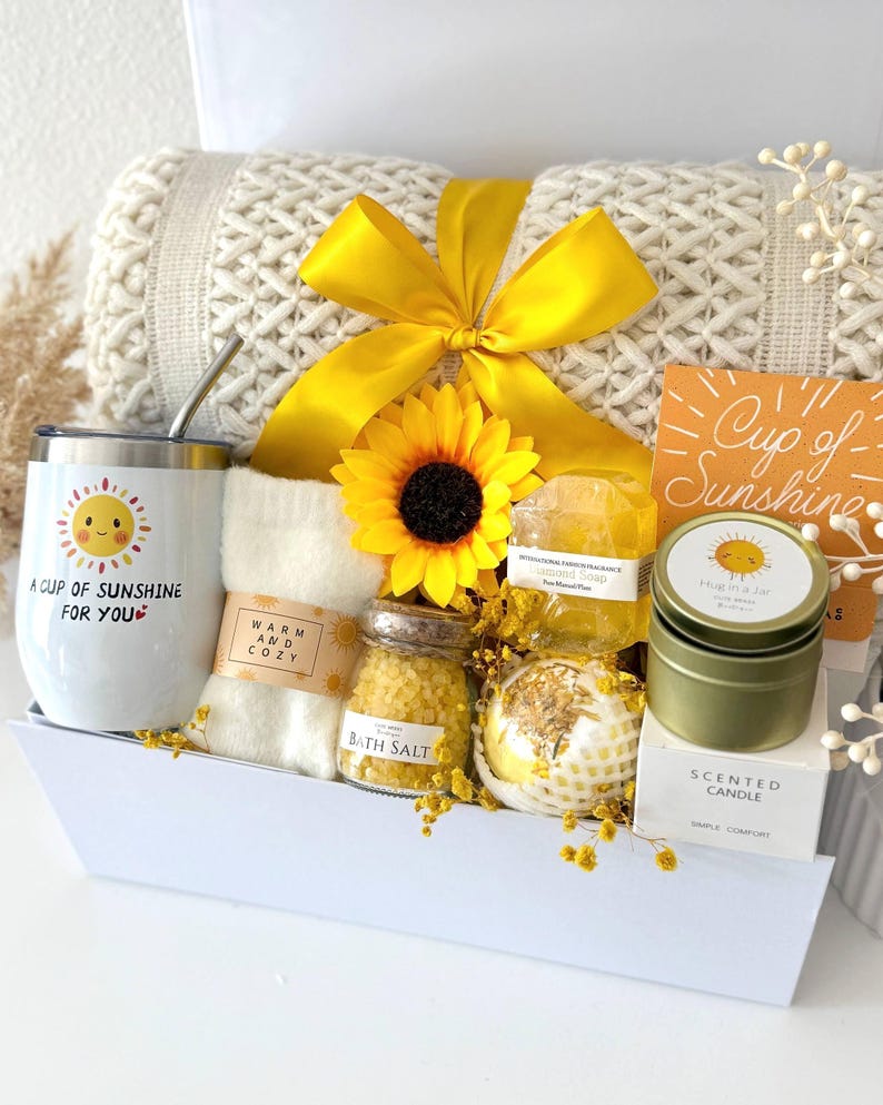 Sunshine Gift Box for Her, Self Care Gift Basket, Get Well Soon ...