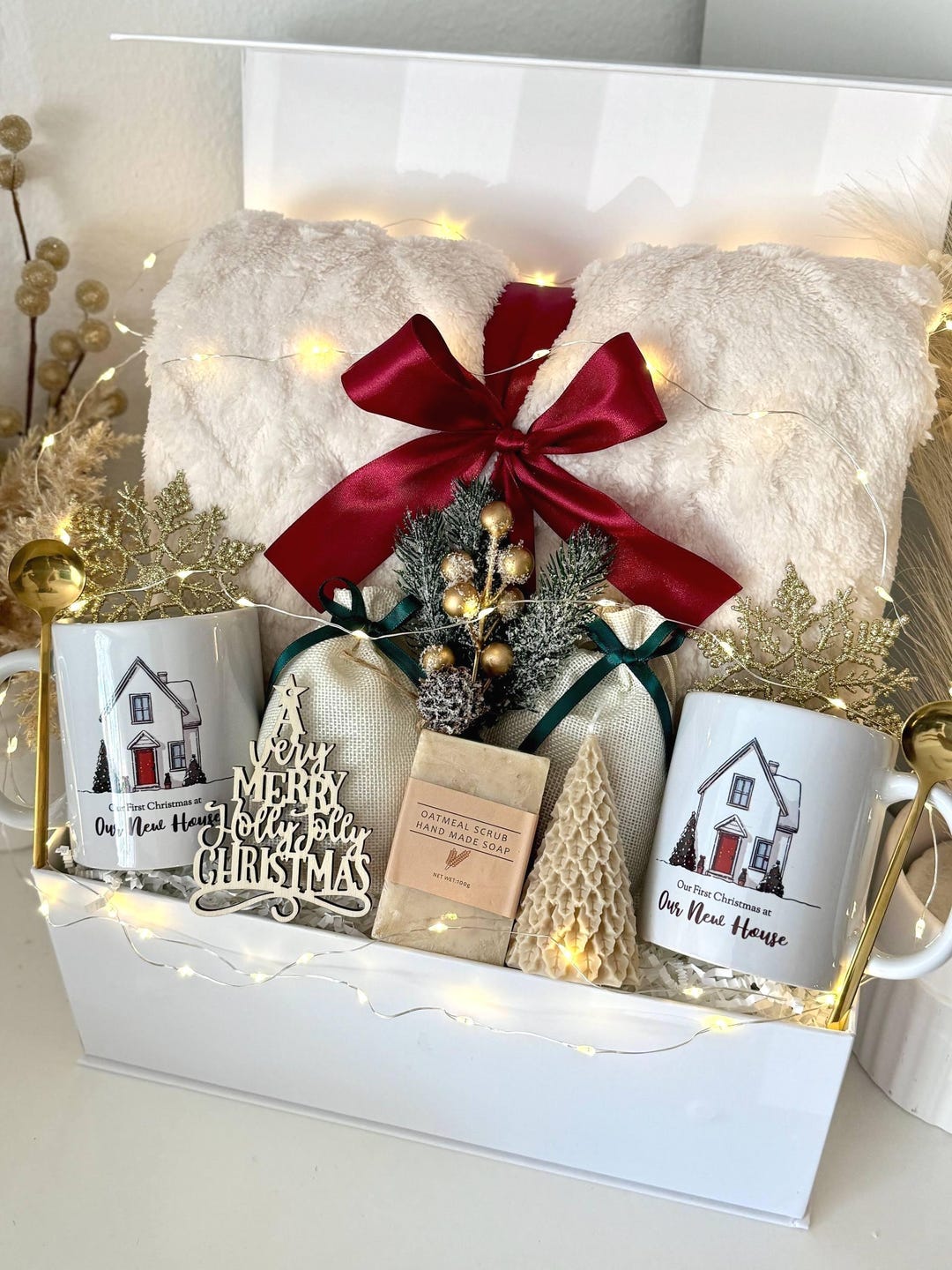 New Home Gift Box for Couples Realtor Gift Basket First Christmas ...