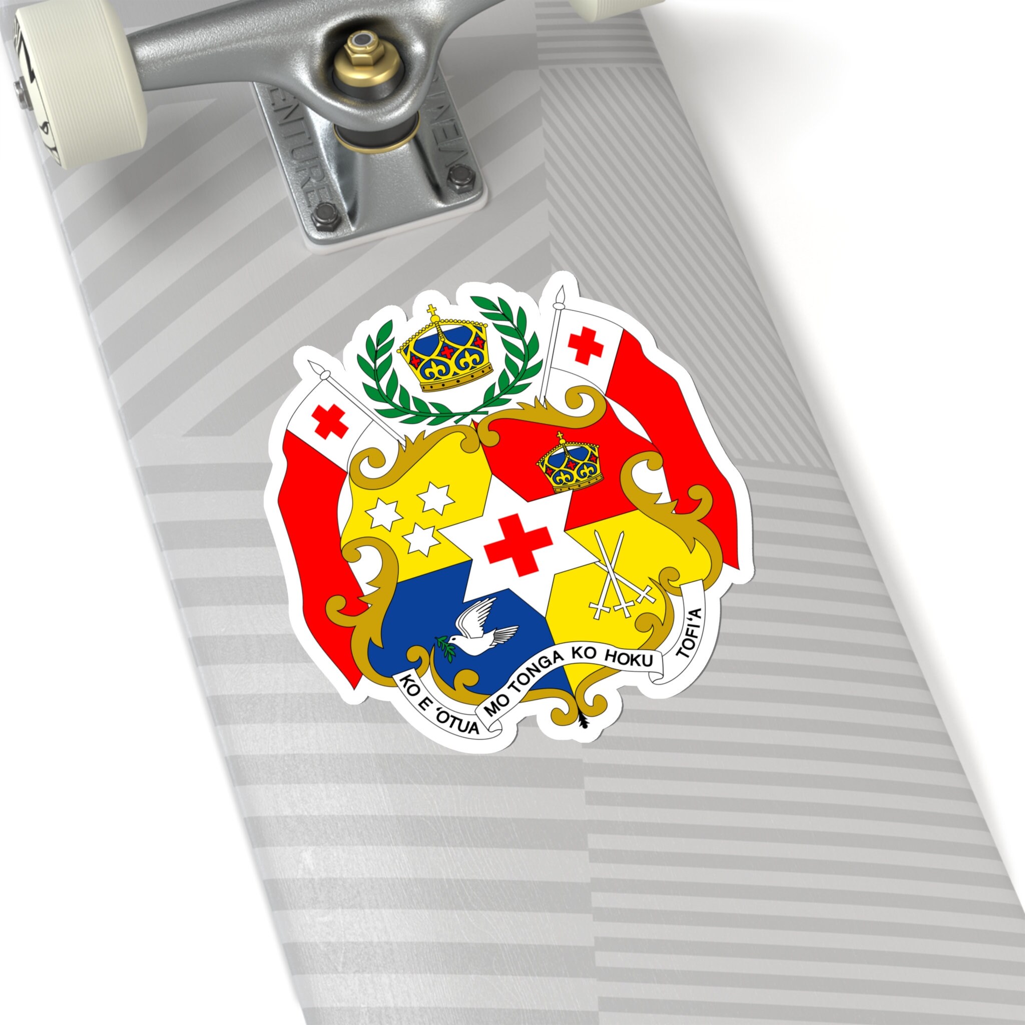 Tonga Coat of Arms Crest Kiss-cut Stickers - Tonga Print - Tonga Island ...