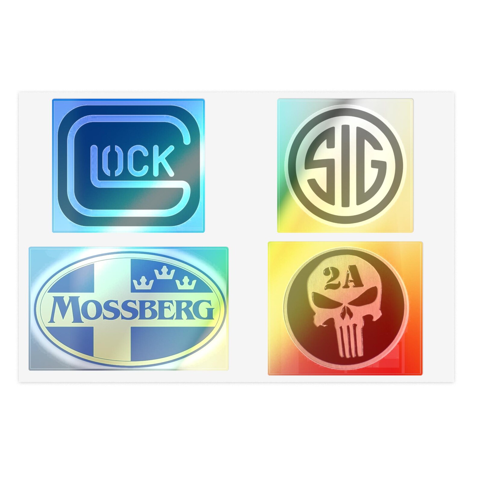 Gun Logo Sticker Sheets, Pistol Rifle Firearm Decals, Second Amendment ...