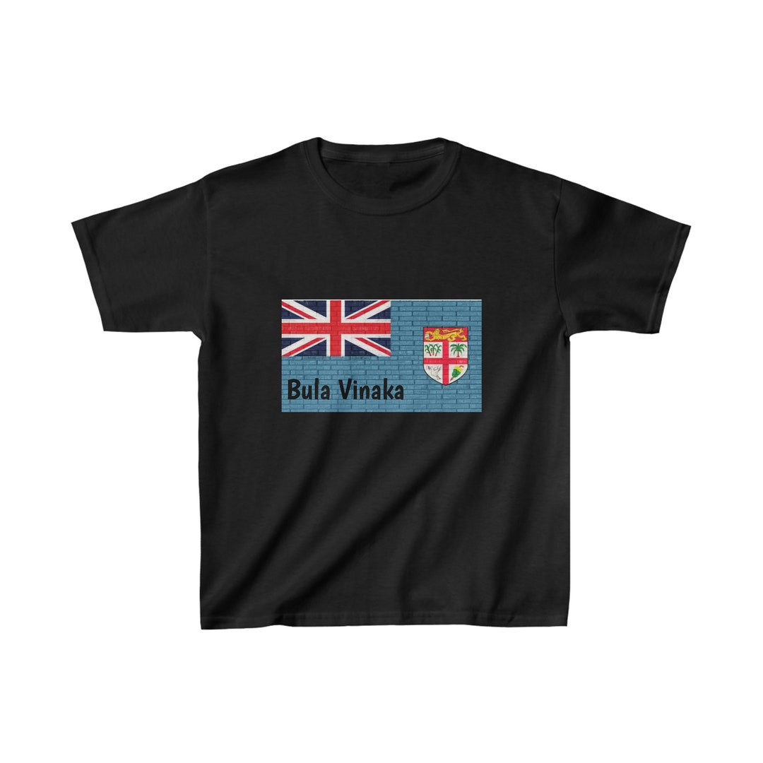 Fiji Print - Fiji Flag - Bula Shirt - Kids Heavy Cotton Printed Tee - Etsy