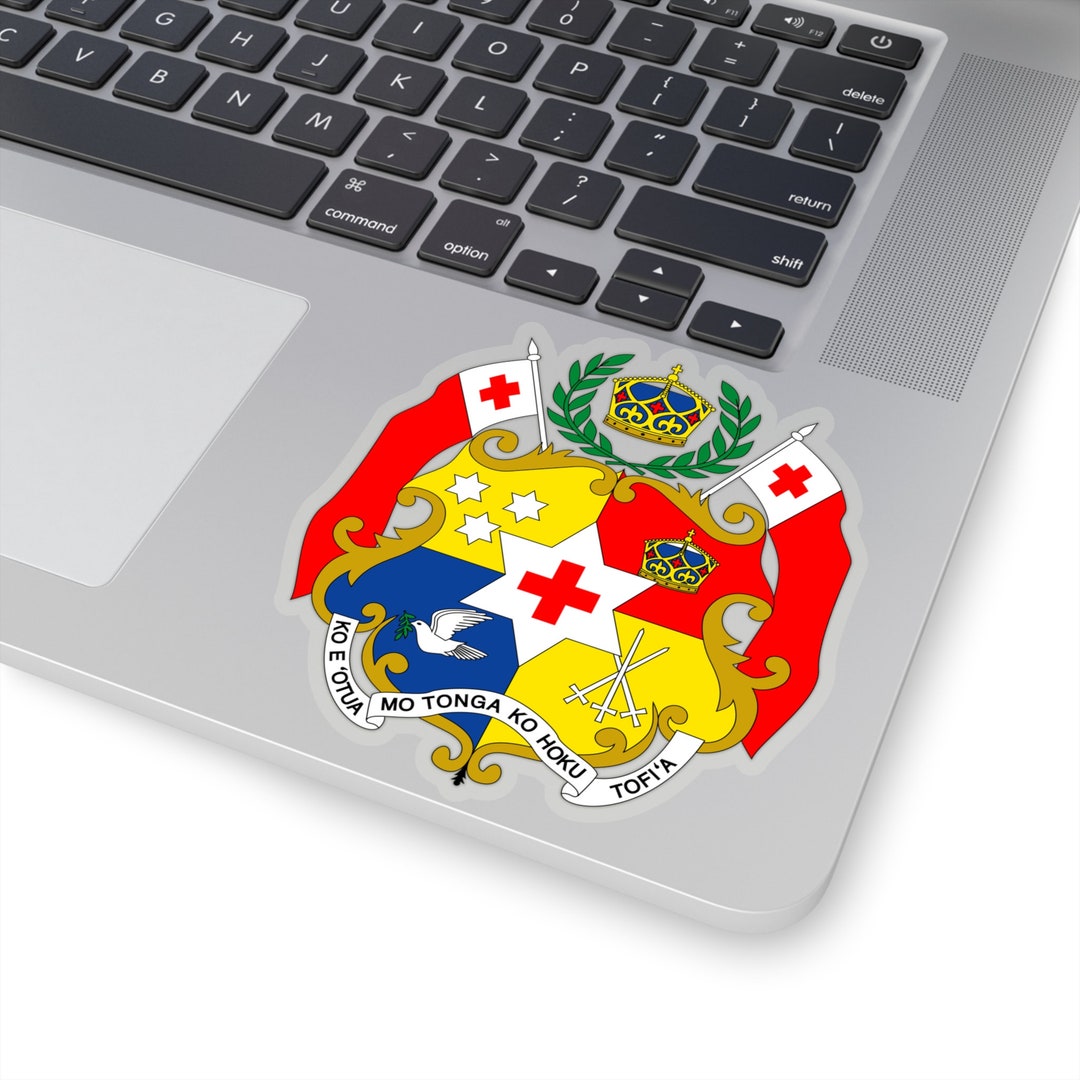 Tonga Coat of Arms Crest Kiss-cut Stickers - Tonga Print - Tonga Island ...