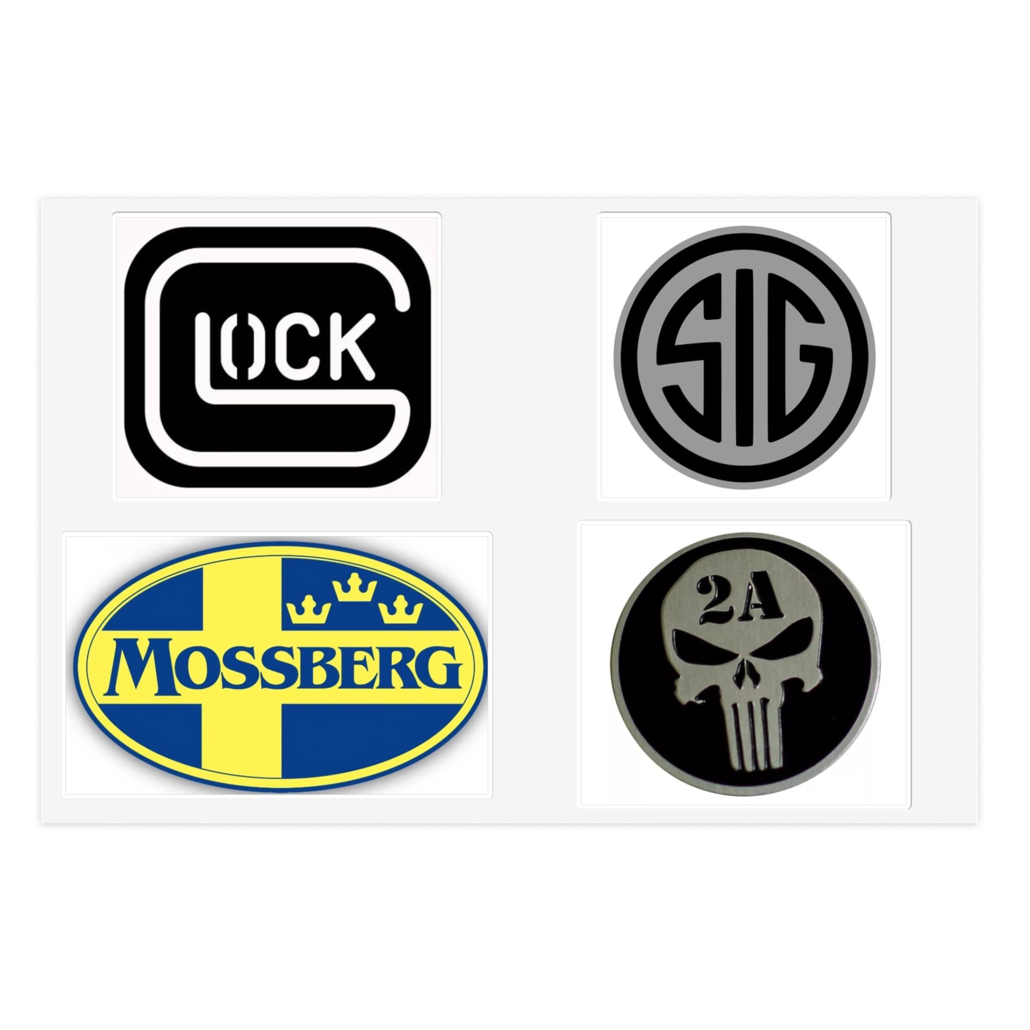 Gun Logo Sticker Sheets, Pistol Rifle Firearm Decals, Second Amendment ...